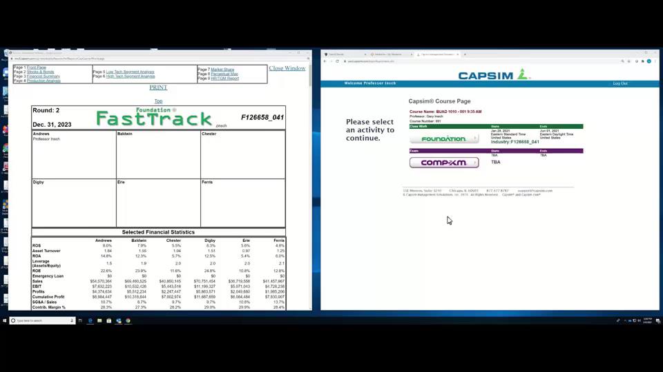 BUAD 1010 Capsim PRACTICE Round 3